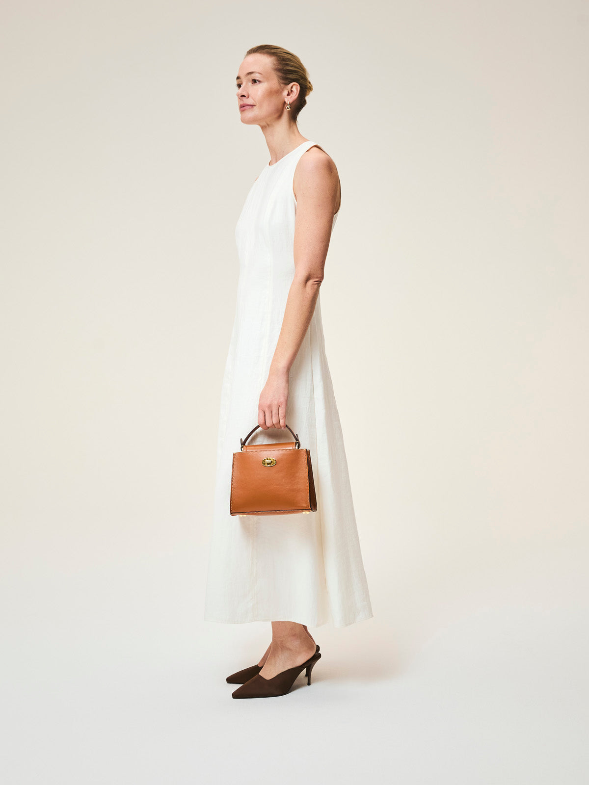 Clara Leather Top Handle Leather Handbag, Made in England by Tusting