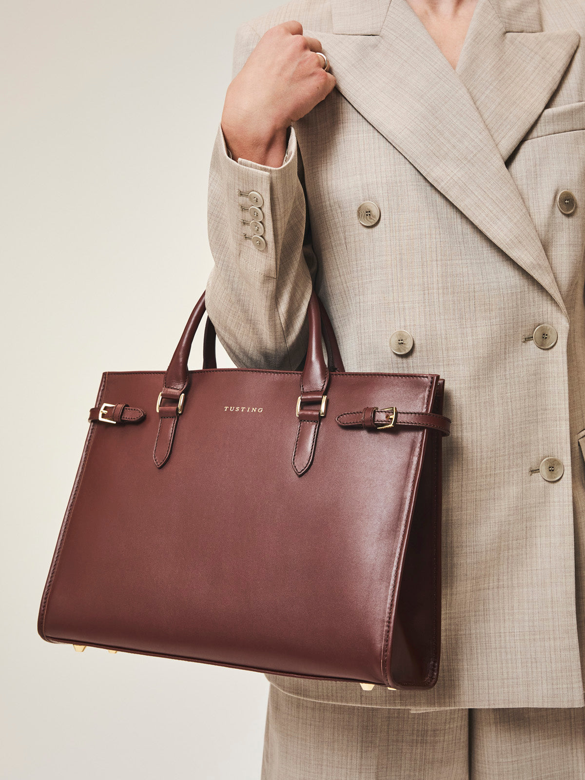 Kimbolton Classic Leather Ladies Work Bag Made in England by Tusting