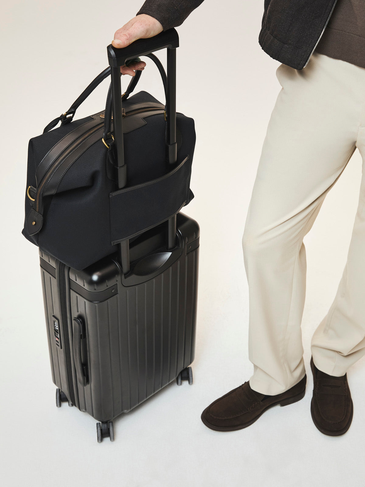 Tusting Explorer Canvas and Leather Small Travel Bag, Made in England