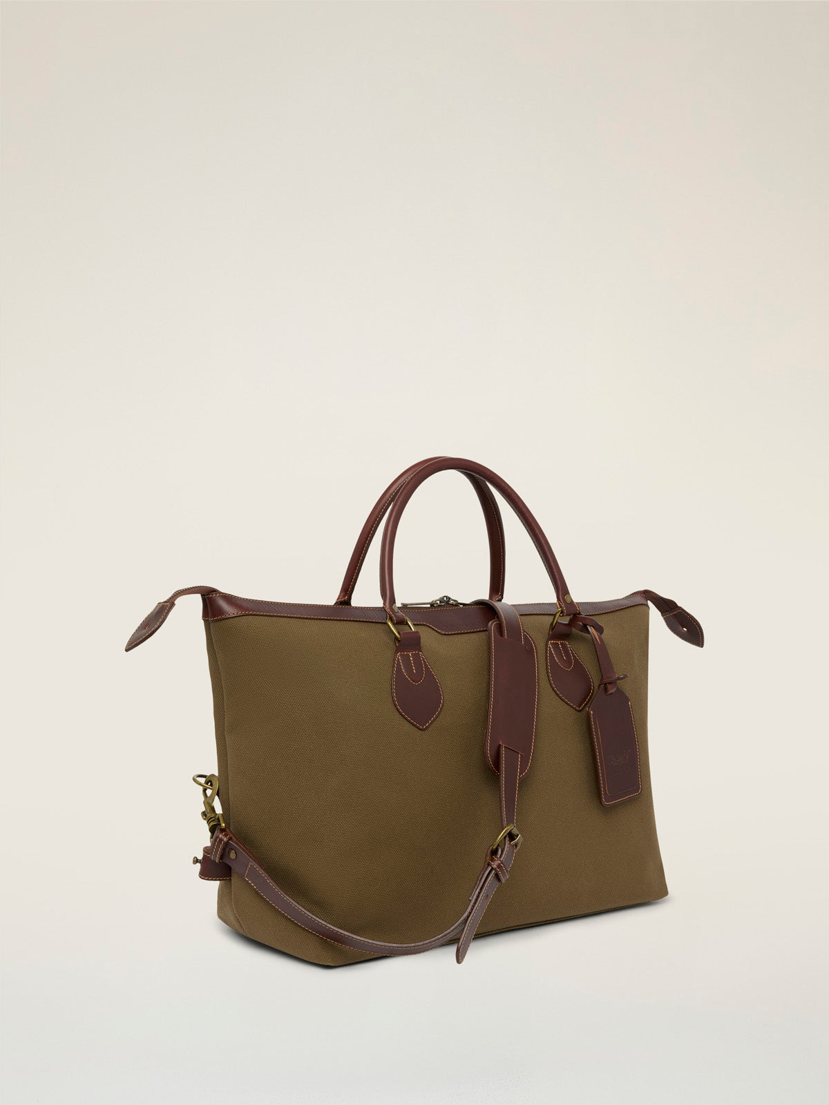 Tusting Explorer Canvas and Leather Small Travel Bag, Made in England