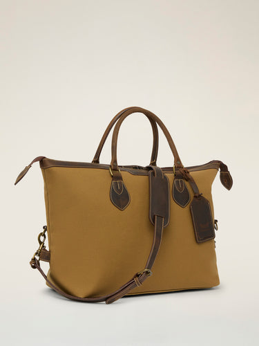 Tusting Explorer Canvas and Leather Small Travel Bag, Made in England