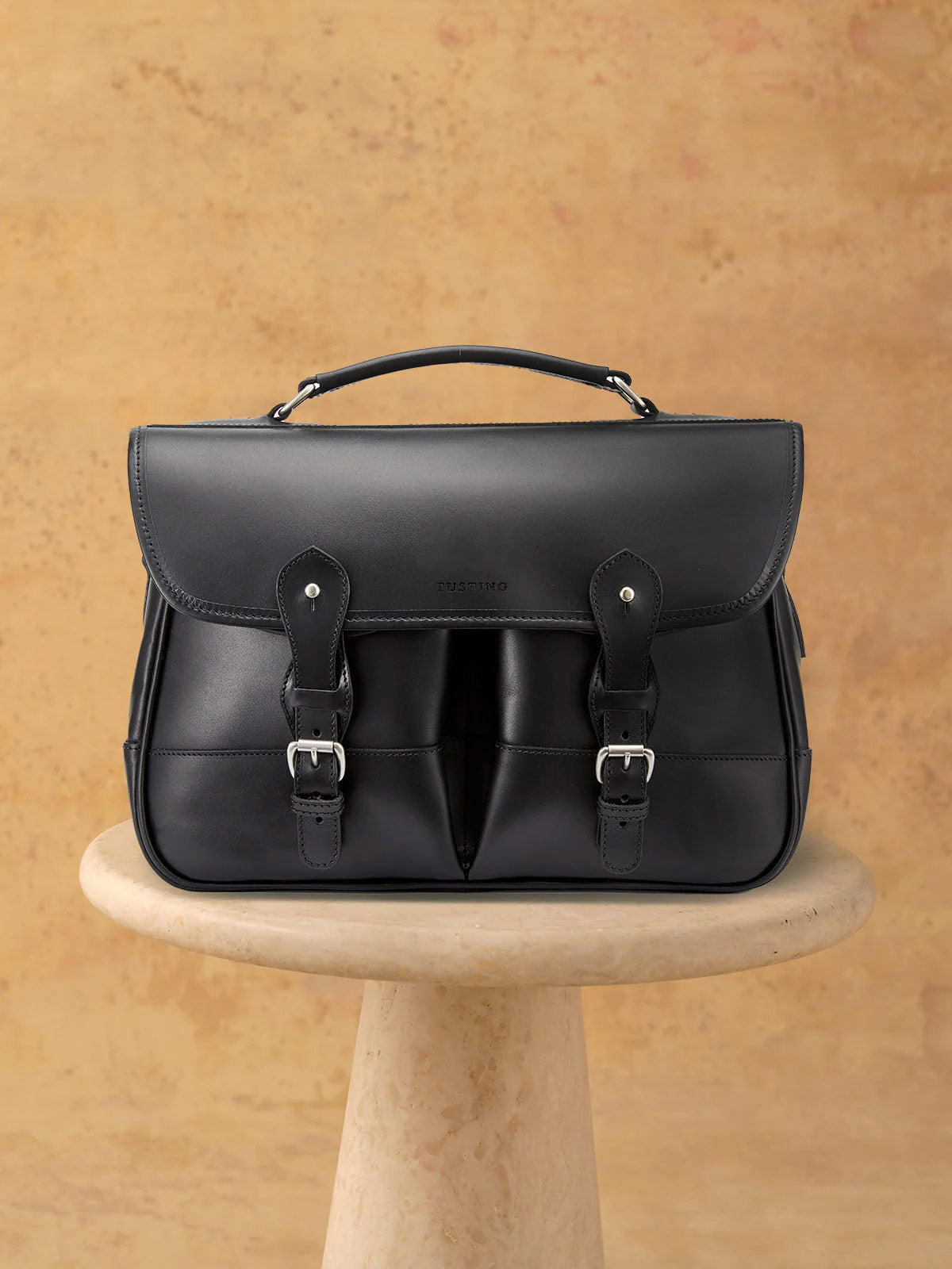 Leather Clipper - Small Leather Satchel Briefcase by Tusting
