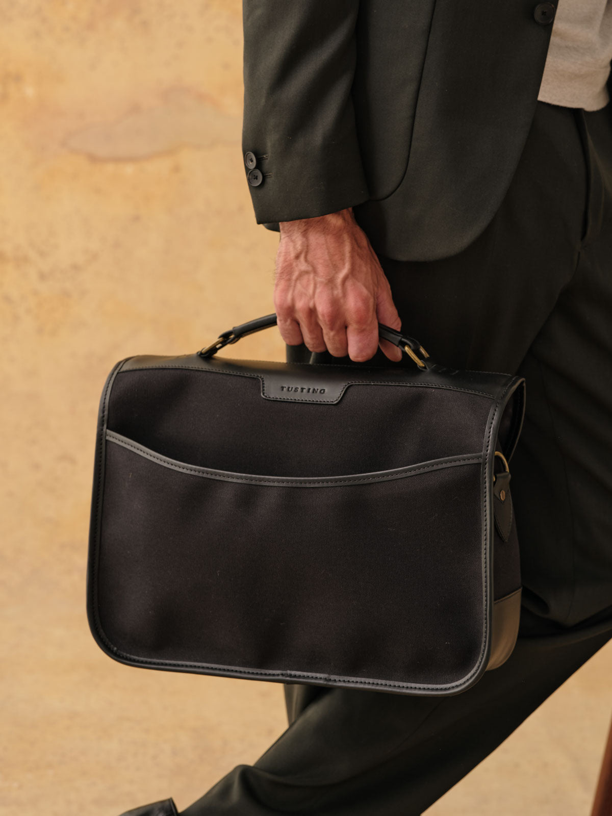 Tusting Canvas Clipper Relaxed Briefcase - Small