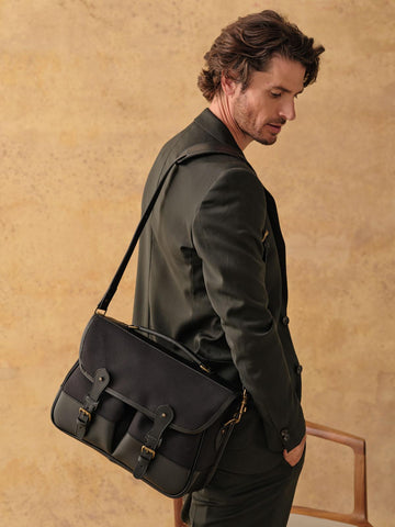 Tusting Canvas Clipper Relaxed Briefcase - Small