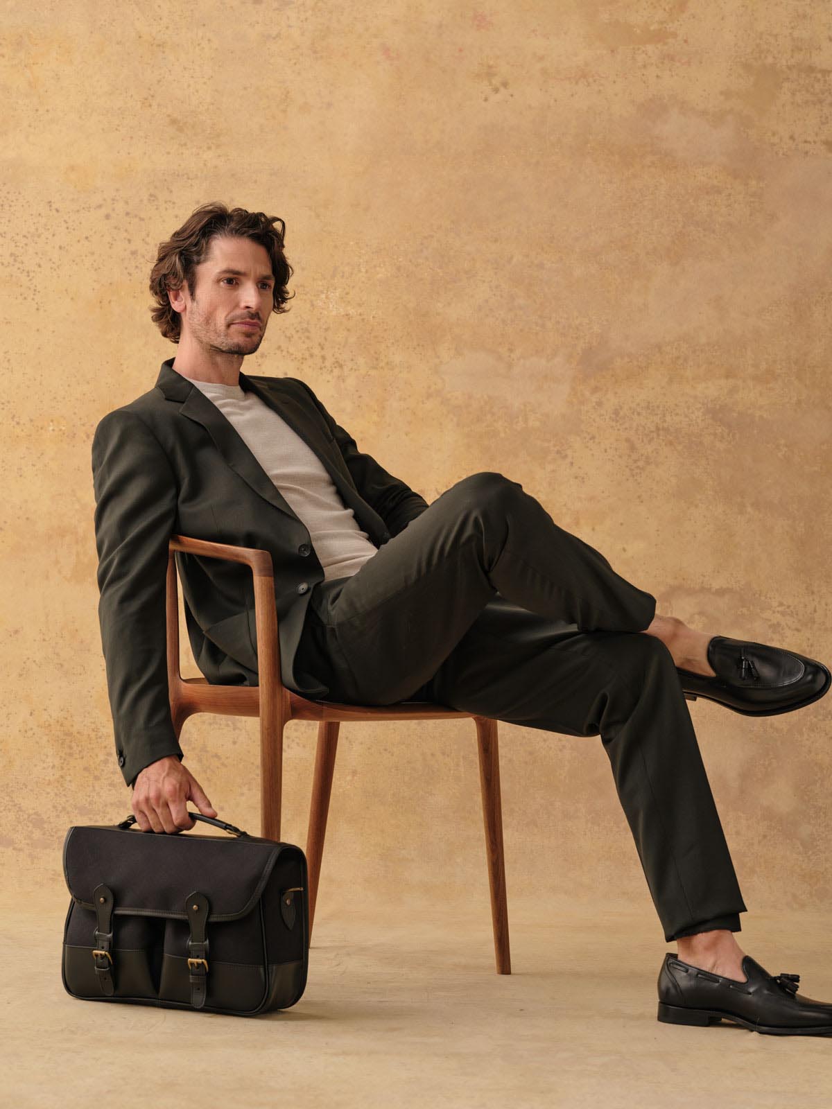 Tusting Canvas Clipper Relaxed Briefcase - Small