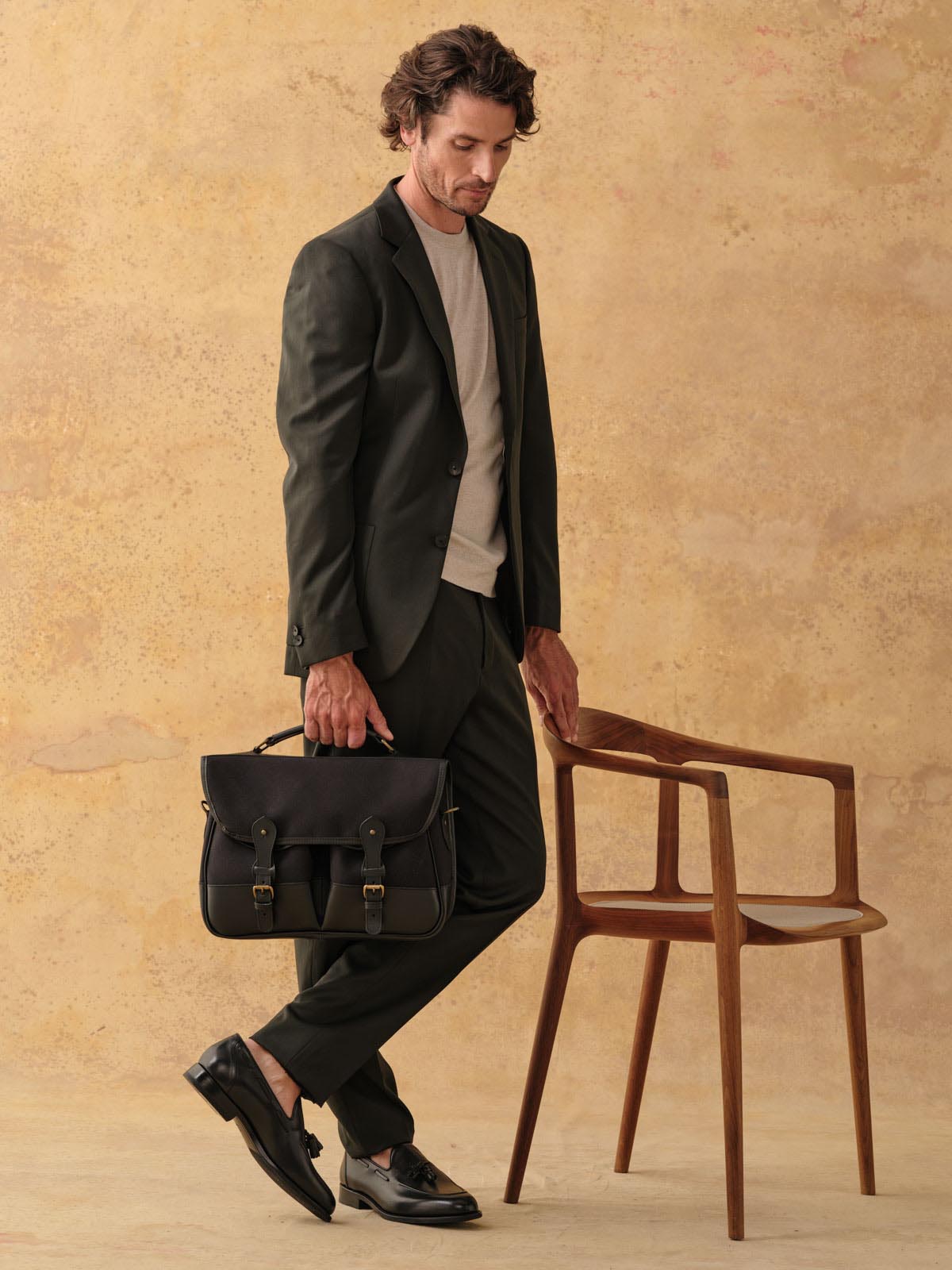 Tusting Canvas Clipper Relaxed Briefcase - Small