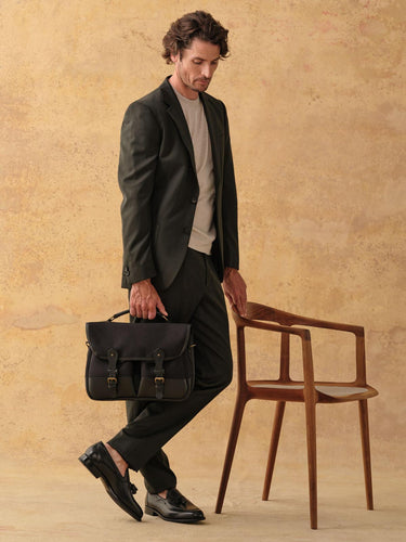 Tusting Canvas Clipper Relaxed Briefcase - Small
