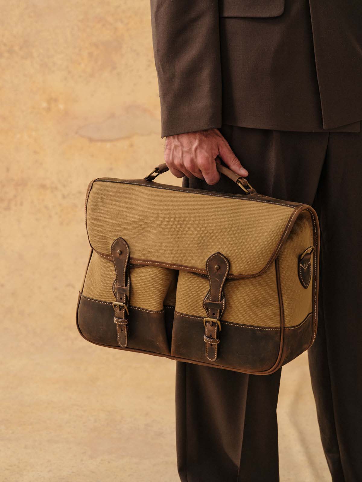 Tusting Canvas Clipper Relaxed Briefcase - Large