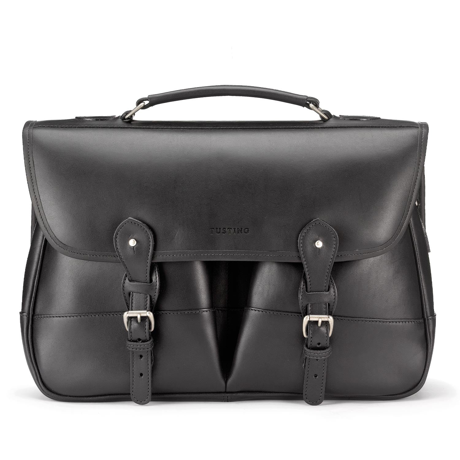 Leather Clipper - Large Leather Satchel Briefcase by Tusting