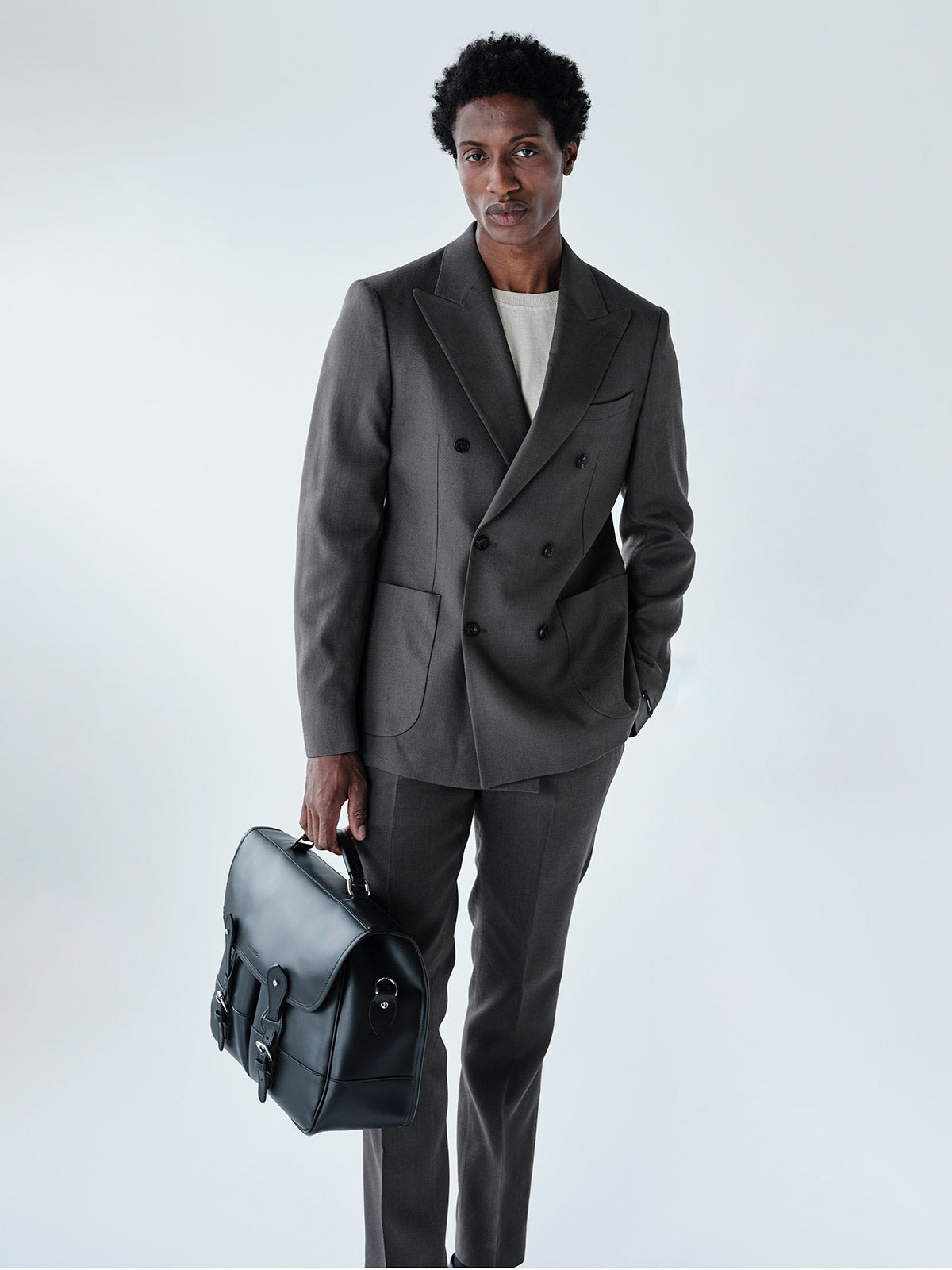 Leather Clipper - Large Leather Satchel Briefcase by Tusting