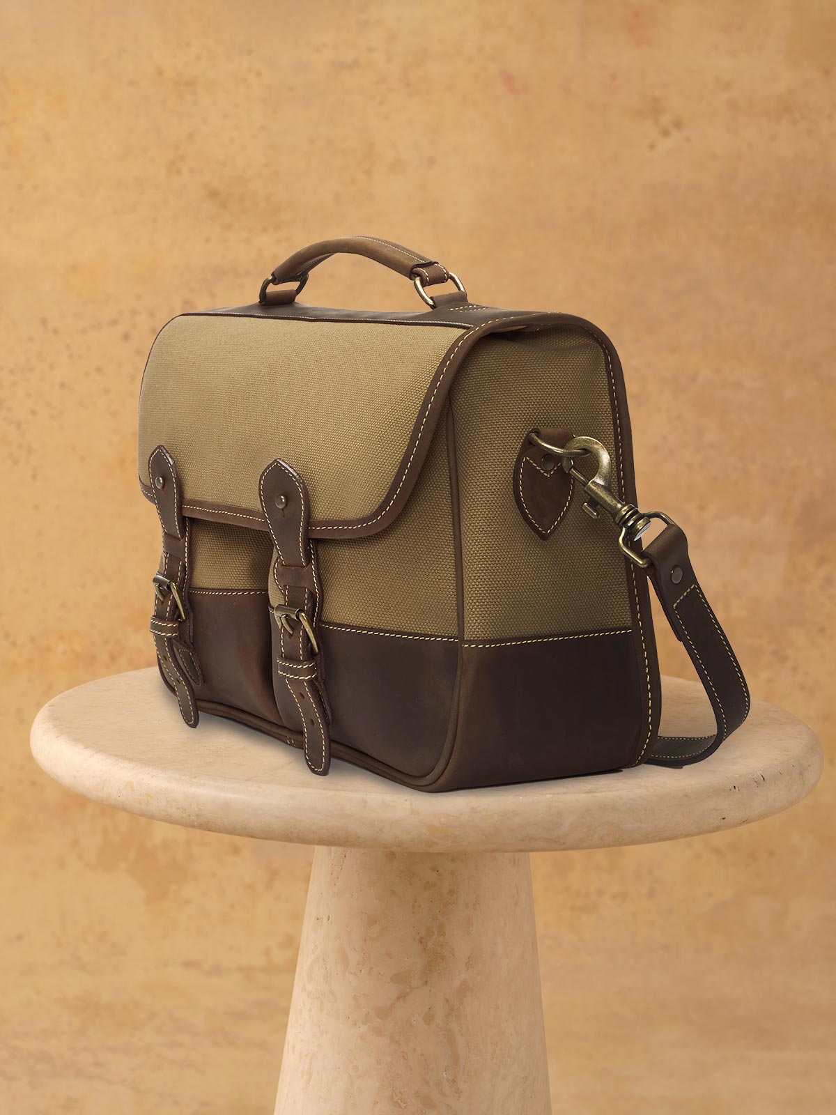 Tusting Canvas Clipper Relaxed Briefcase - Small