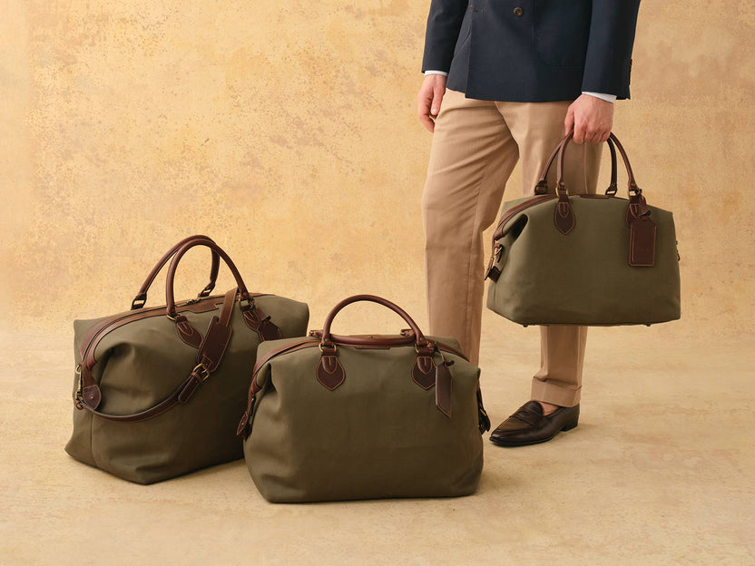 Explorer Canvas & Leather Travel Holdall, Made in England by Tusting