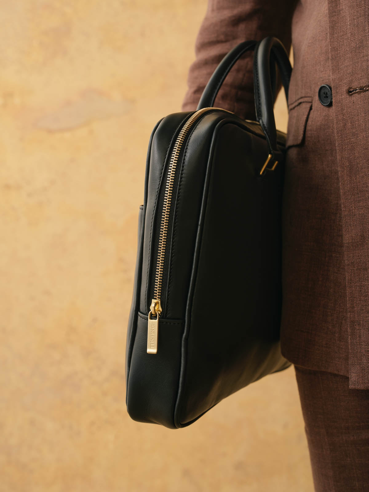 Tusting Fenchurch - Slim Leather Laptop Briefcase