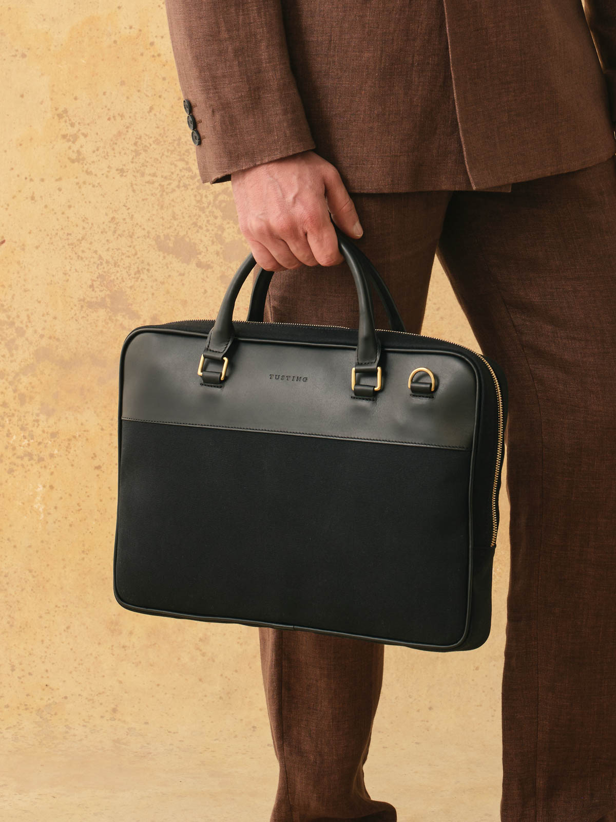Tusting Fenchurch - Slim Leather Laptop Briefcase