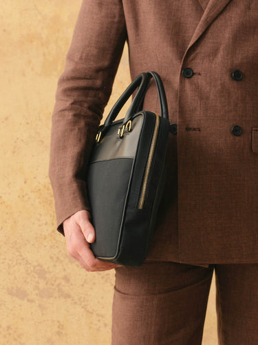 Tusting Fenchurch - Slim Leather Laptop Briefcase
