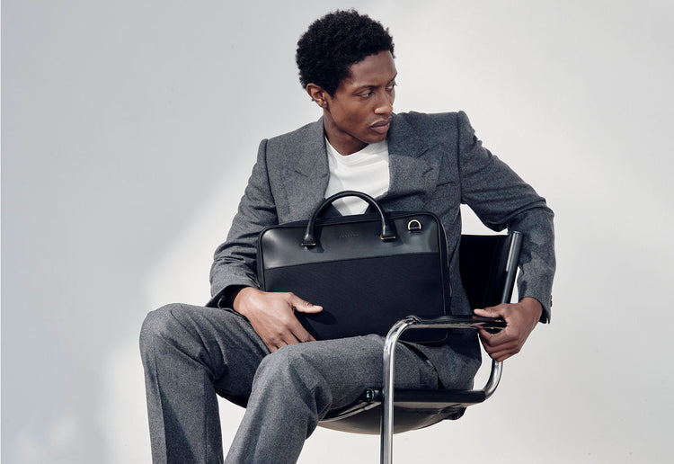 Tusting Fenchurch - Slim Leather Laptop Briefcase