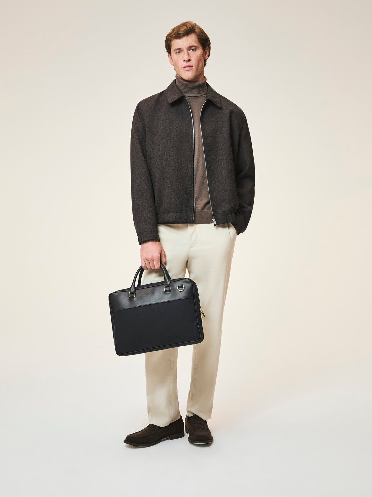 Fenchurch - Slim Leather Laptop Briefcase, Made in England by Tusting