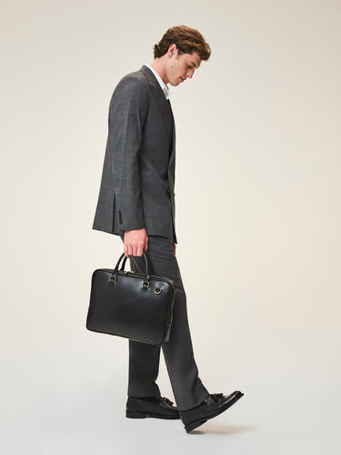 Fenchurch - Slim Leather Laptop Briefcase, Made in England by Tusting