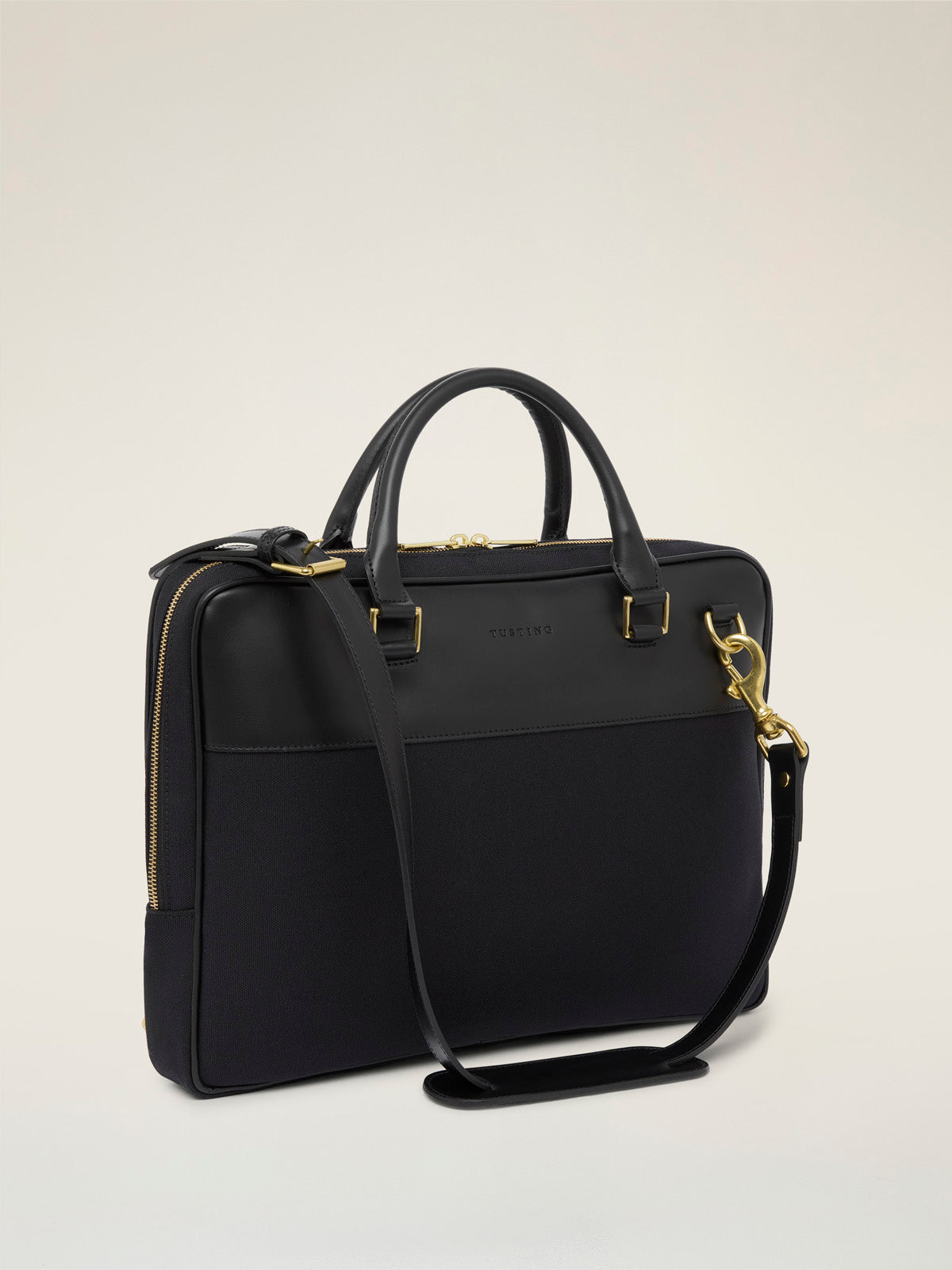 Fenchurch - Slim Leather Laptop Briefcase, Made in England by Tusting