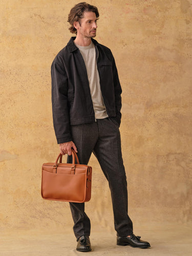 Tusting Marston Leather Zip-Top Briefcase - Small