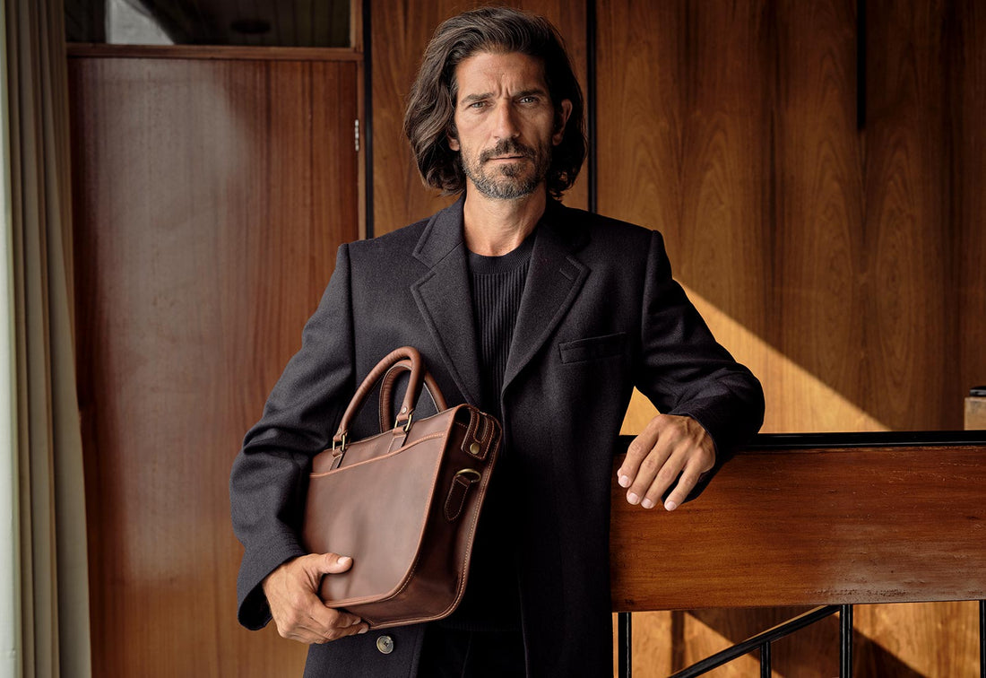 Tusting Marston Leather Ziptop Briefcase - Large