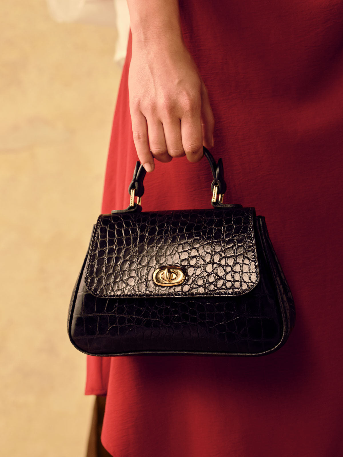 Tusting Mini Holly Leather Top Handle Handbag