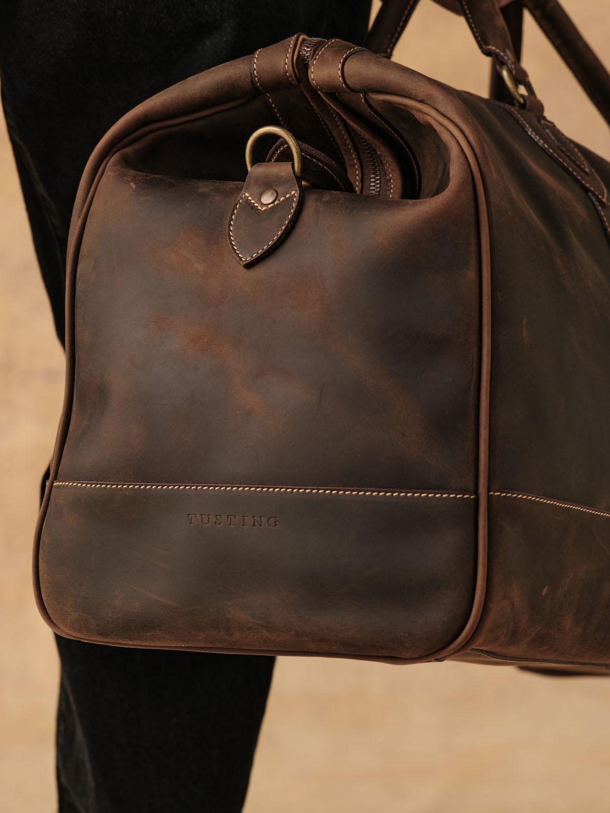 Weekender - Classic Leather Weekend Bag – Tusting