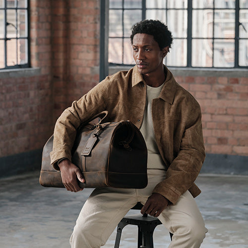 Explorer Canvas & Leather Travel Holdall, Made in England by Tusting