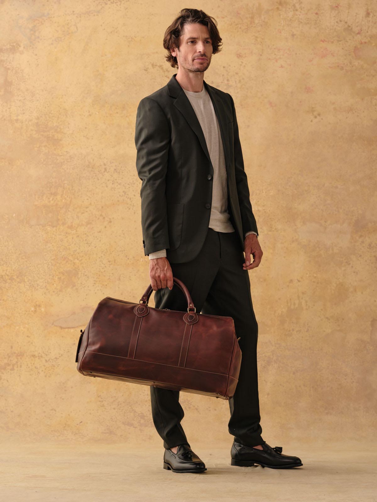 Weekender - Classic Leather Weekend Bag – Tusting