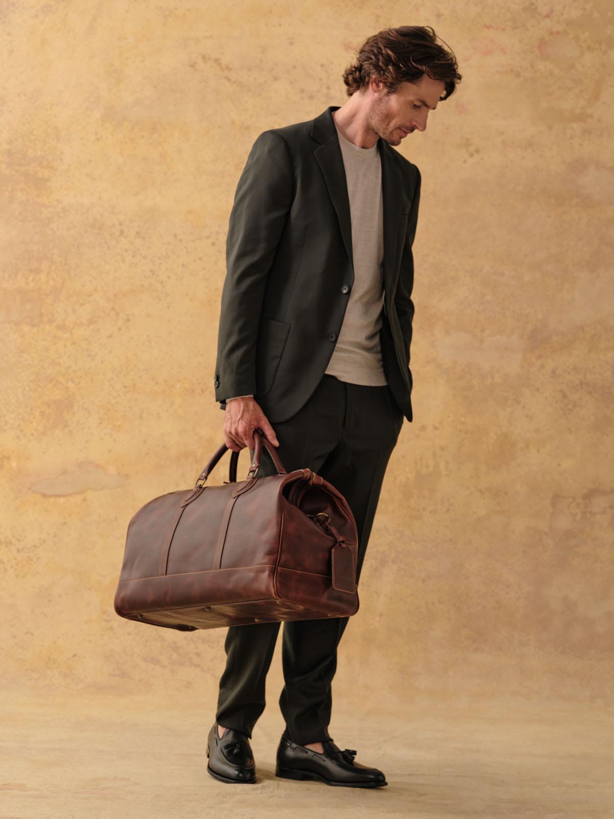 Weekender - Classic Leather Weekend Bag – Tusting