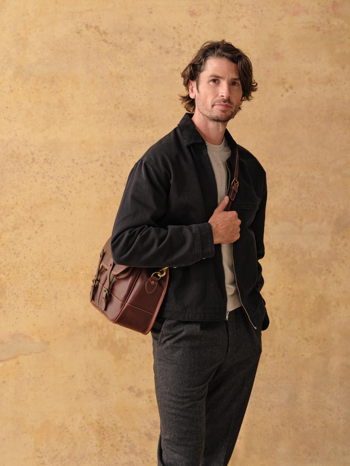 Leather Clipper - Small Leather Satchel Briefcase by Tusting