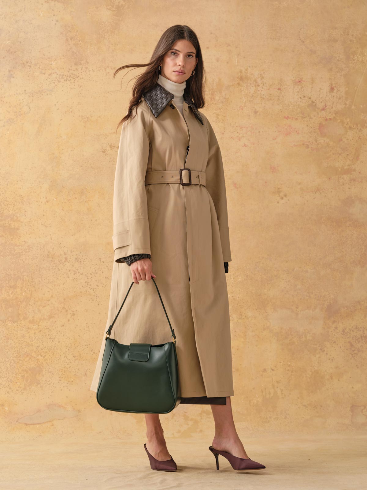 Tusting Hazel Leather Hobo Slouch Shoulder Bag