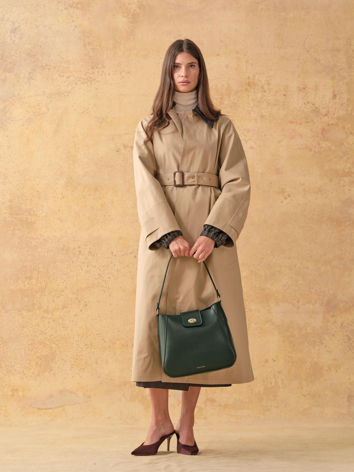 Tusting Hazel Leather Hobo Slouch Shoulder Bag