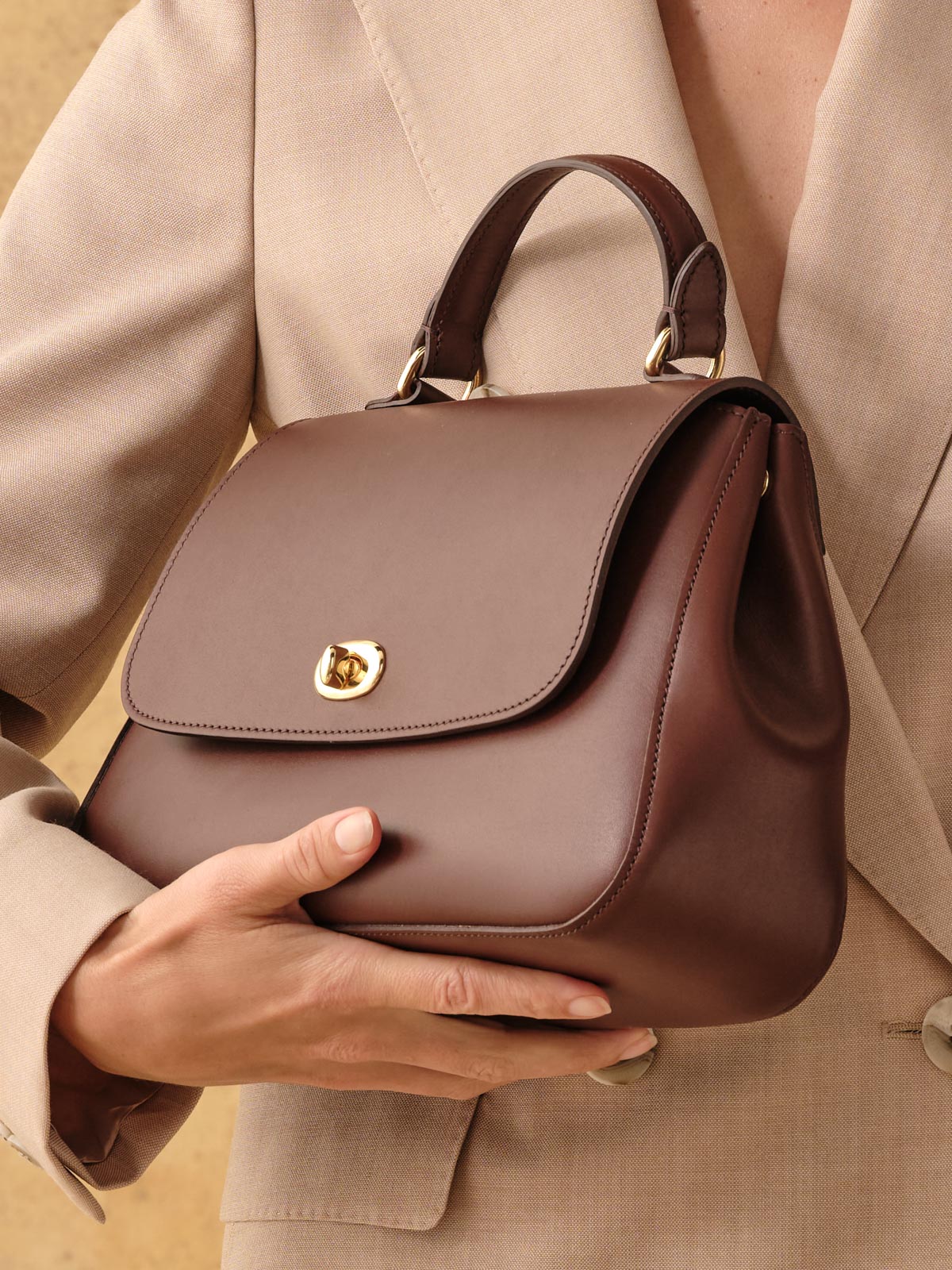 Tusting Holly 1950's Inspired Top Handled Leather Handbag