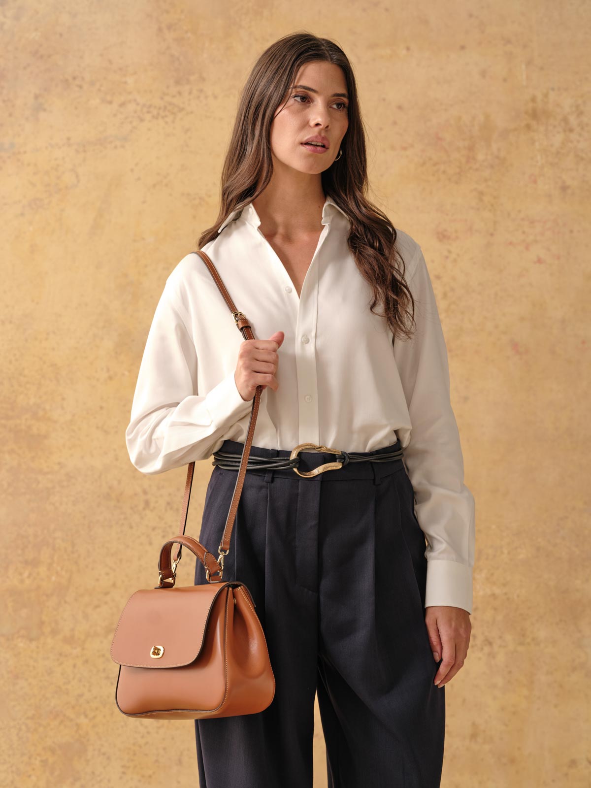 Tusting Holly 1950's Inspired Top Handled Leather Handbag