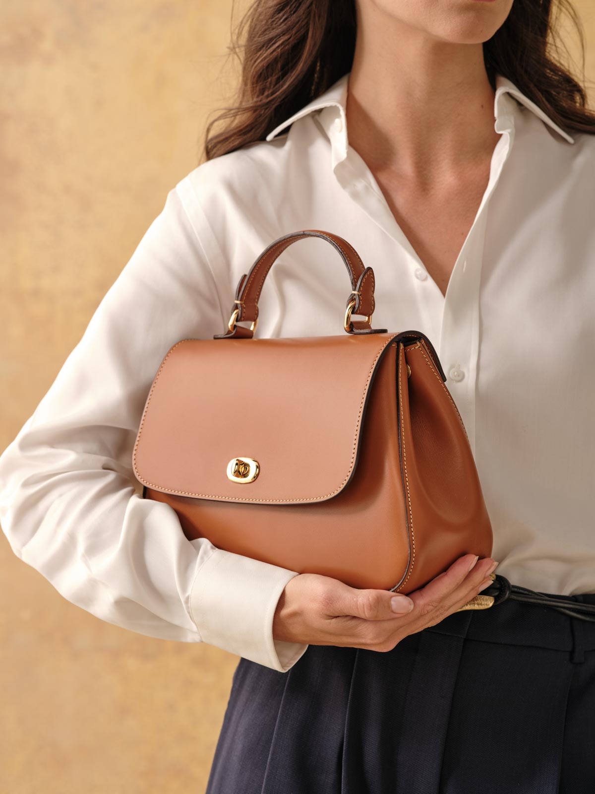 Tusting Holly 1950's Inspired Top Handled Leather Handbag