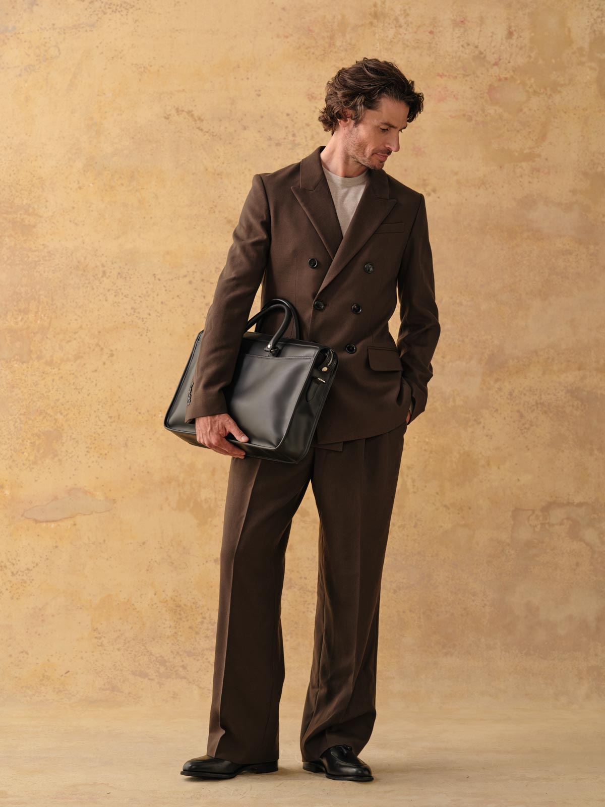 Tusting Marston Leather Ziptop Briefcase - Large