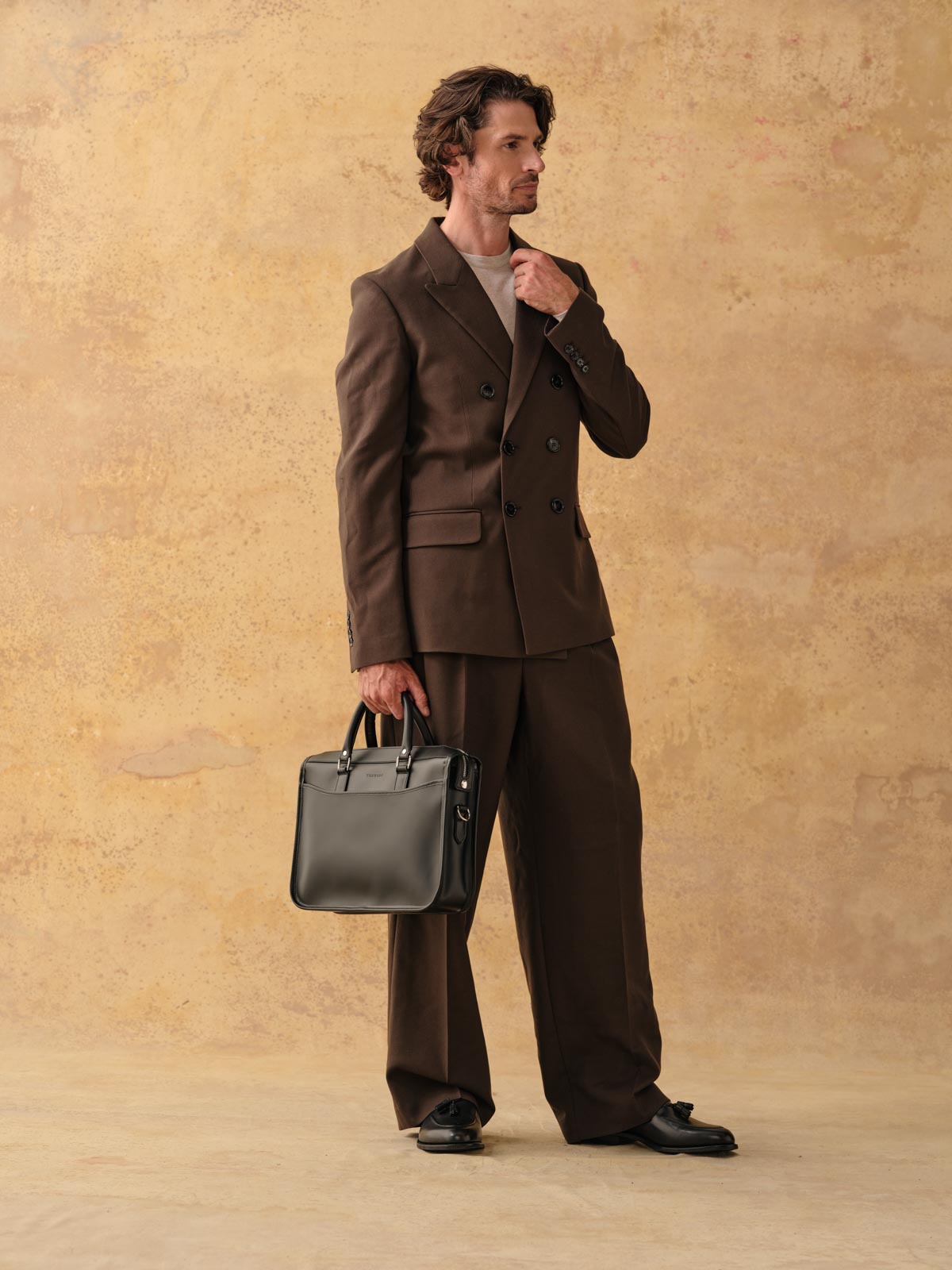 Tusting Marston Leather Zip-Top Briefcase - Small